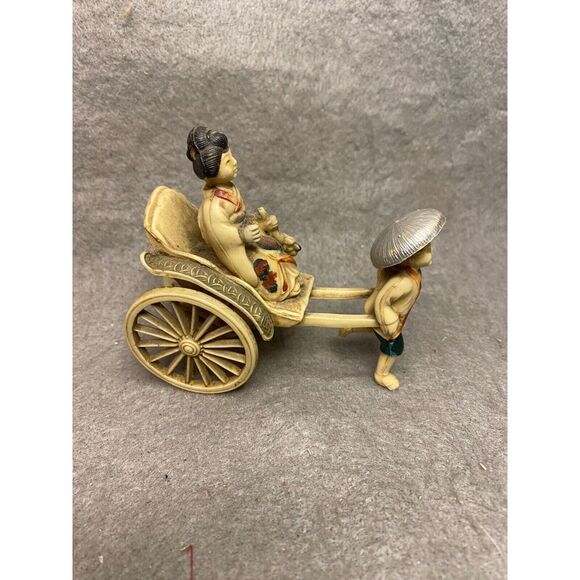 Toys | Vintage 3 12 Inch Japanese Man Pulling Lady In Rickshaw Hard ...